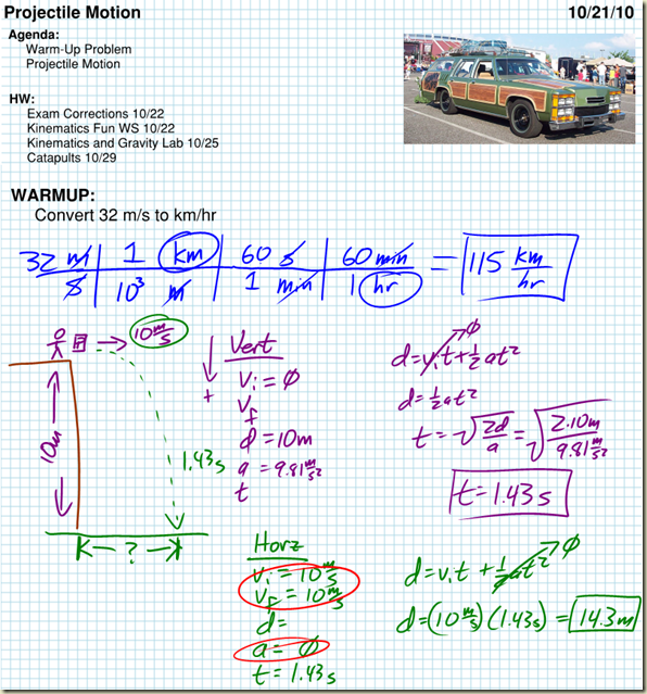 Projectile Motion Analysis - Regents Physics